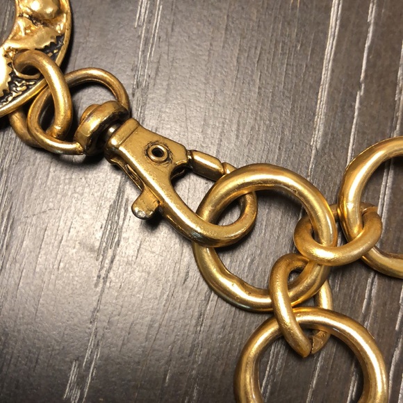 Source Unknown | Accessories | Gold Toned Chained Hooped Accent Belt ...